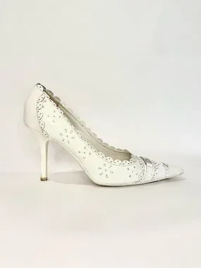 Dior | Shoes | Rare Vintage Dior White Leather Logo Heels | Poshmark